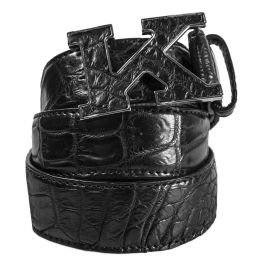 KITON Black Leather Crocodile Belt | IsuiT