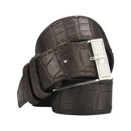 Kiton Brown Leather Crocodile Belt | IsuiT