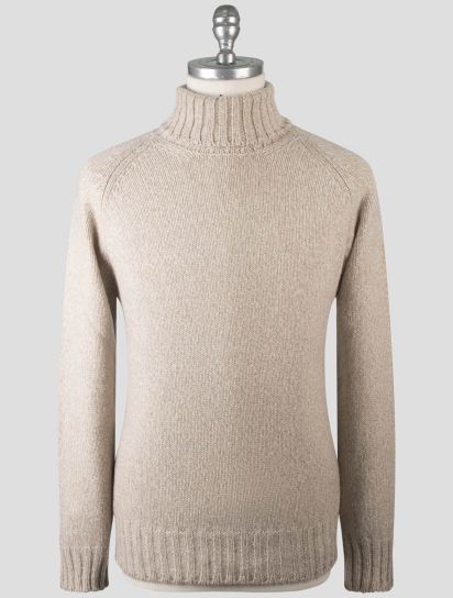 Gran Sasso Beige Cashmere Virgin Wool Sweater Turtleneck | IsuiT