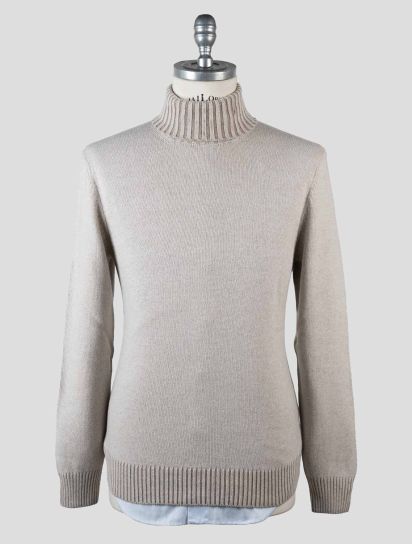 Gran Sasso Beige Virgin Wool Viscose Cashmere Sweater Turtleneck | IsuiT