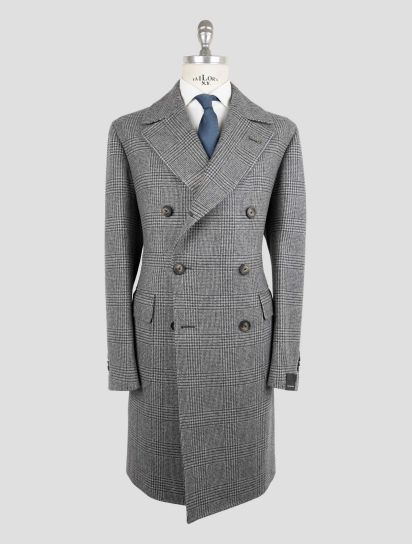 Tagliatore Gray Virgin Wool Double Breasted Overcoat | IsuiT