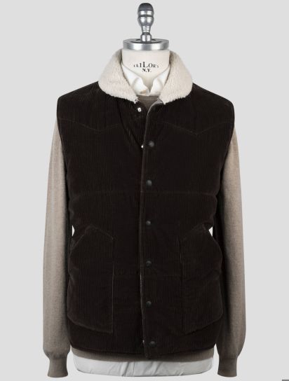 Gran Sasso Brown Virgin Wool Coat Gilet | IsuiT