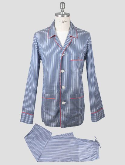 Isaia Blue White Cotton Pjamas | IsuiT