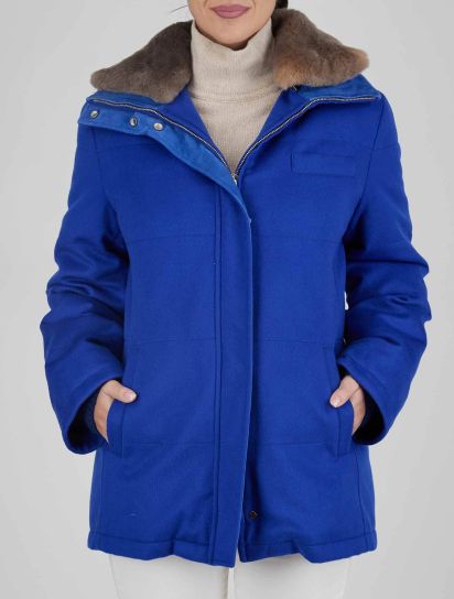 Kiton Blue Cashmere Collar Fox Coat | IsuiT