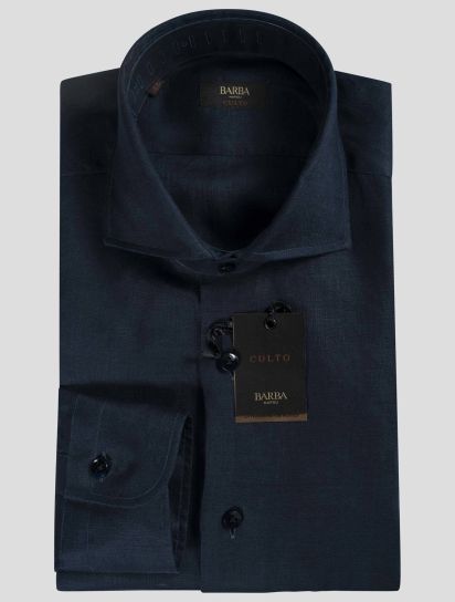 Barba Napoli Blue Linen Shirt | IsuiT