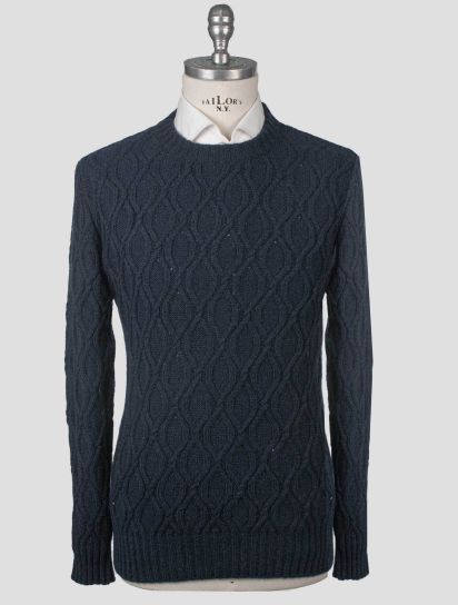 Isaia Blue Cashmere Sweater Crewneck | IsuiT
