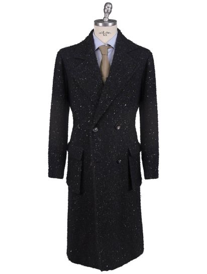 Kiton Dark Gray Virgin Wool Cashmere Silk Double Breasted Overcoat | IsuiT