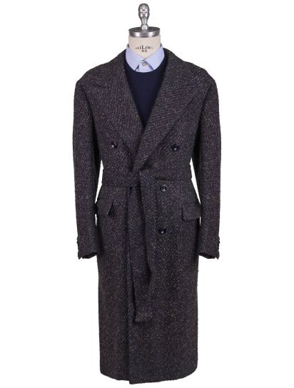 Kiton Multicolor Virgin Wool Cashmere Silk Double Breasted Overcoat | IsuiT