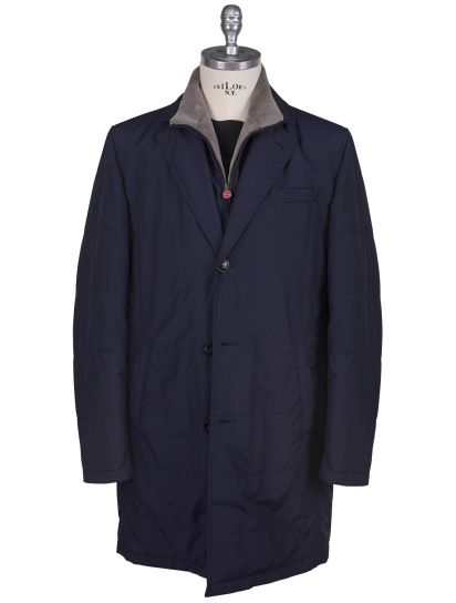 Kiton Blue Wool Pa With Mink Fur Overcaot | IsuiT